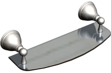 Rubinet 7PFM0MRBK Flemish 12" Glass Shelf | QualityBath.com