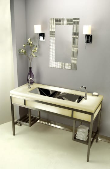 Neo-Metro 9112 Ebb Console With White Solid Surface Basin | QualityBath.com
