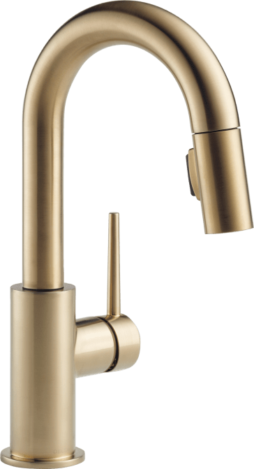 Delta 9959-CZ-DST Trinsic Single Handle Pull Down Bar / Prep Faucet ...