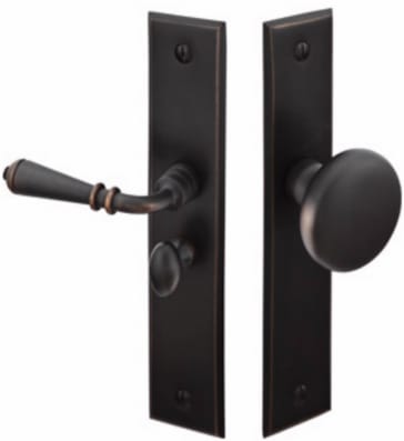 Emtek 2291 Solid Brass Rectangular Style Screen Door Lock | QualityBath.com