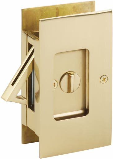 Emtek 2107 Modern Rectangular Pocket Door Lock | QualityBath.com