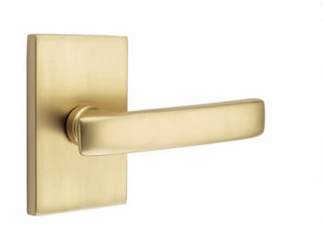 Emtek 5112GV Geneva Lever Handle With Modern Rectangular Rosette ...