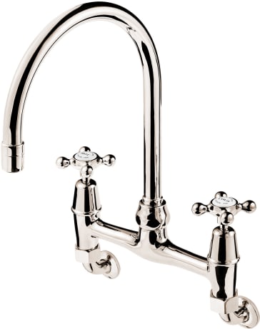 Barber Wilsons R2010-1900 SN Regent Wall Mount Bridge Faucet With 8 ...