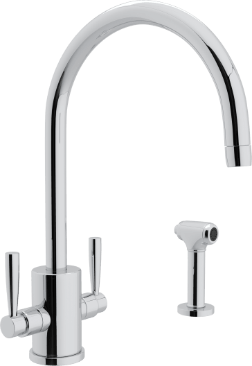 Rohl U.4312LS Perrin & Rowe Holborn Contemporary Faucet With Sidespray ...