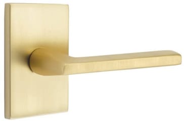 Emtek 5112HLO Helios Lever Handle With Modern Rectangular Rosette ...