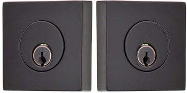 Emtek 8369US19 Square Double Cylinder Keyed Entry Deadbolt | QualityBath.com