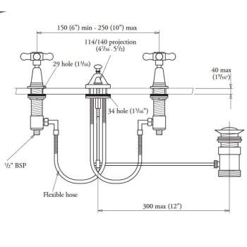 Barber Wilsons RMCL6451 Regent Faucet With 4-1/2" Spout And Plug And ...