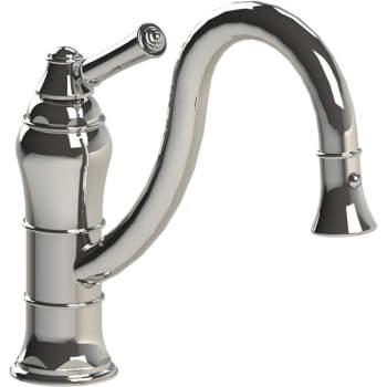 Rubinet 8JRVL Raven Single Hole Kitchen Faucet With Retractable Spray ...