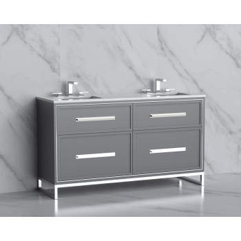 Madeli B465-60D-001 Profile 60" Vanity- Double Bowl | QualityBath.com
