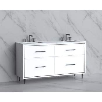 Madeli B465-60D-001 Profile 60" Vanity- Double Bowl | QualityBath.com