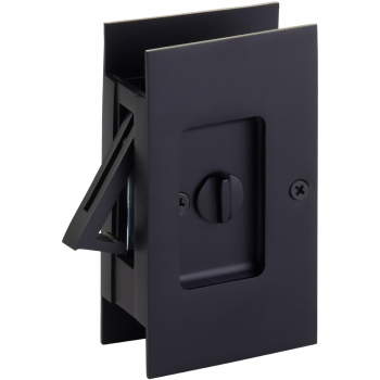 Emtek 2108US19 Modern Rectangular Pocket Door Lock | QualityBath.com