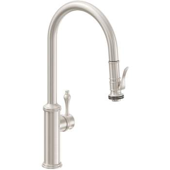 California Faucets K10-100SQ Davoli Pull Down Kitchen Faucet With ...