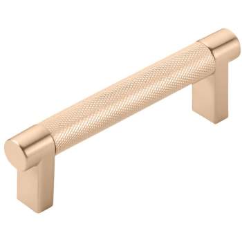 Emtek 84052REC_KN Select 3-1/2" Knurled Bar With Rectangular Stem Cabinet Pull | QualityBath.com