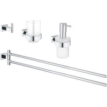 Grohe 40847001 Essentials Cube Master Bathroom Set, 4-In-1 ...
