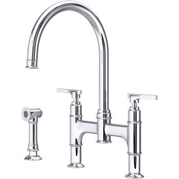 Rohl U.SB57D3LM Perrin & Rowe Southbank Bridge Kitchen Faucet With Side ...