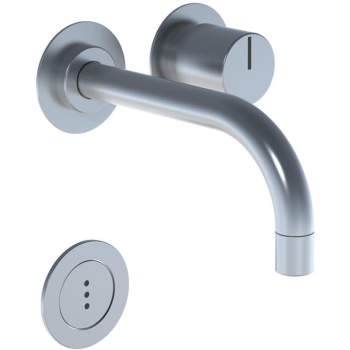 Vola 4911VSX-04 Electronic Wall-Mounted Basin Set With Temperature Control And Vertical Inset ...