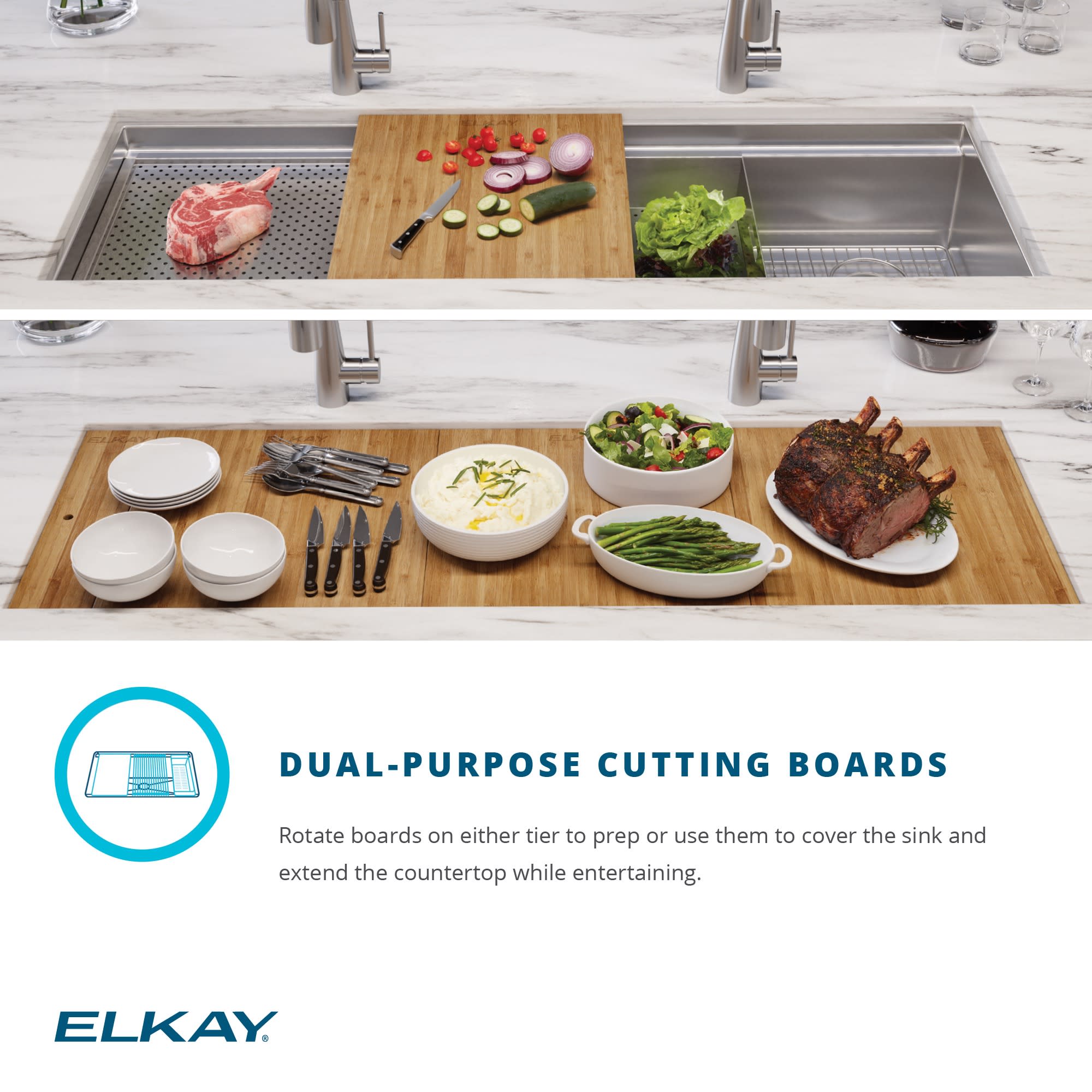 Ruvati 45-inch Workstation Two-Tiered Ledge Kitchen Sink, 58% OFF