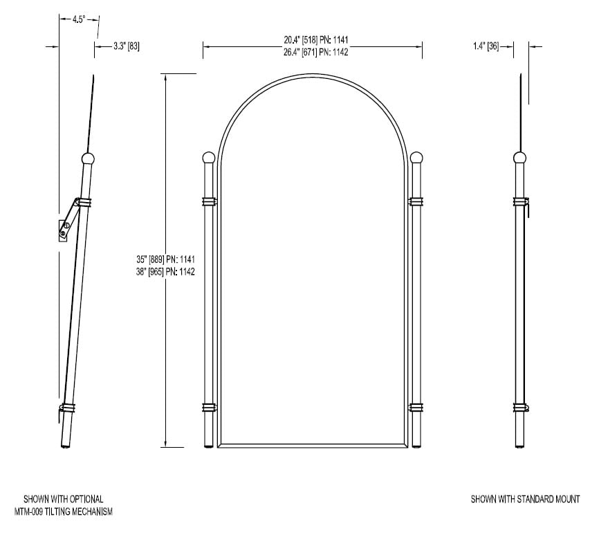 Ginger 1141 Chelsea Small Framed Mirror, Beveled | QualityBath.com