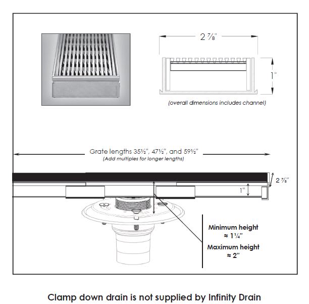 Infinity Drain SAS 6560 As Series Site Sizable 60" Complete Kit ...