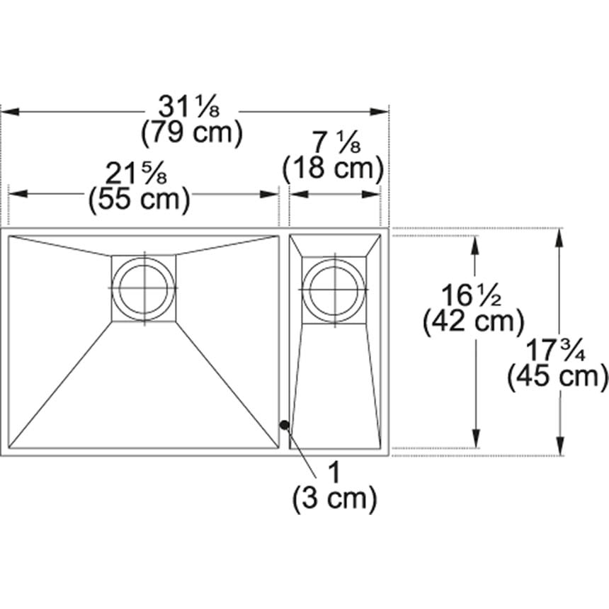 Franke PKX160 Peak 31-1/8" Double Bowl Stainless Steel Sink ...